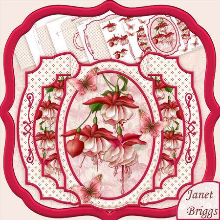 Fuchsia & Decoupage Double Pop Out Card Kit - CUP492528_68 | Craftsuprint