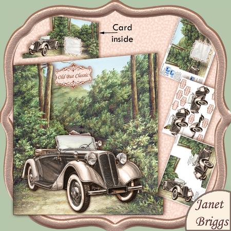 Vintage Car Shaped Card Kit & Decoupage - CUP561520_68 | Craftsuprint