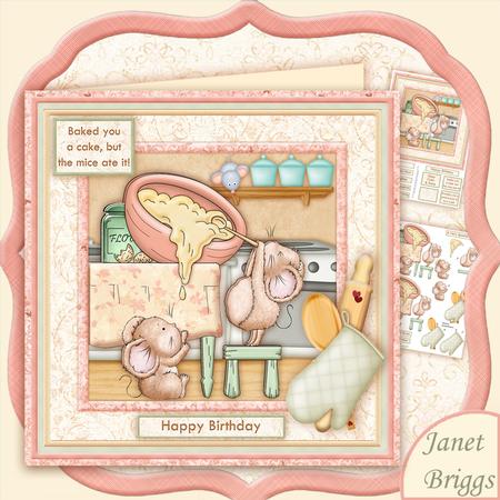 Baking Bake a Cake Mice 8x8 Mini Kit & Decoupage - CUP592430_68 ...