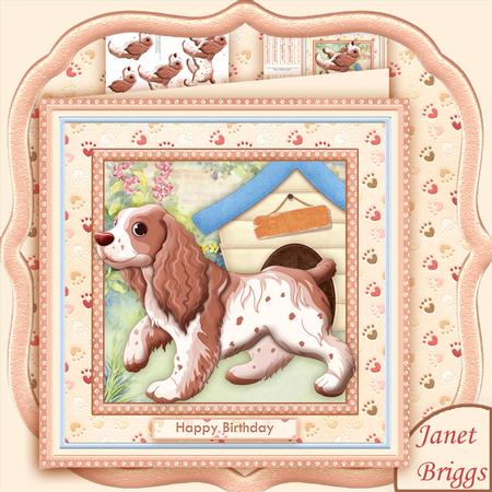 Spaniel 8x8 Mini Kit & Decoupage - CUP603202_68 | Craftsuprint