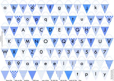 Alphabet Bunting Blue Letters Numbers & Blanks - CUP621344_68 ...