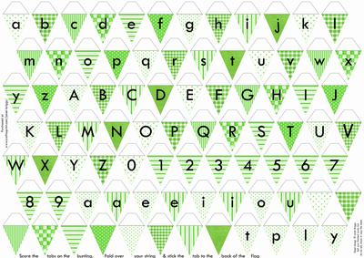 Alphabet Bunting Green Letters Numbers & Blanks - CUP621348_68 ...