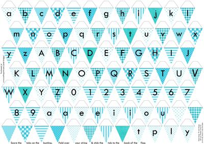 Alphabet Bunting Turquoise Letters Numbers & Blanks - CUP621351_68 ...