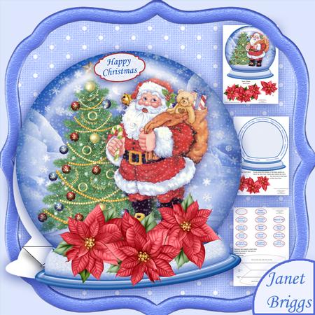 Christmas Snow Globe Santa & Tree Shaped Card Mini Kit - CUP627019_68 ...