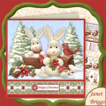 Hoppy Christmas Rabbits 8x8 Decoupage Mini Kit - CUP648437_68 ...
