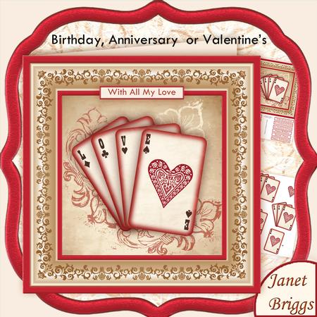 Love Playing Cards 8x8 Decoupage Mini Kit - CUP660290_68 | Craftsuprint