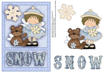Snow Angel Christmas Card Front Part 1 - CUP67409_68 | Craftsuprint