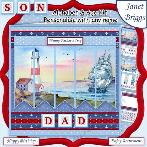 SAILING SHIP 7.5 Alphabet and Age Quick Card Kit Create Any Name ...