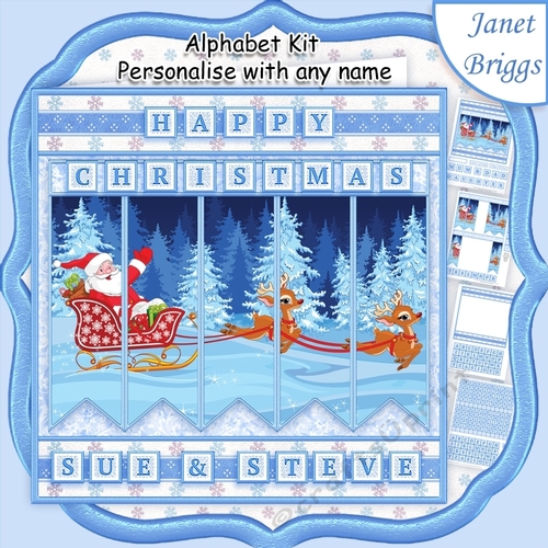 SANTAS SLEIGH RIDE Christmas 7.5 Quick Card Kit Create Any Name ...