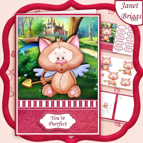 CUPID KITTY A5 Decoupage & Insert Mini Kit - CUP855751_68 | Craftsuprint