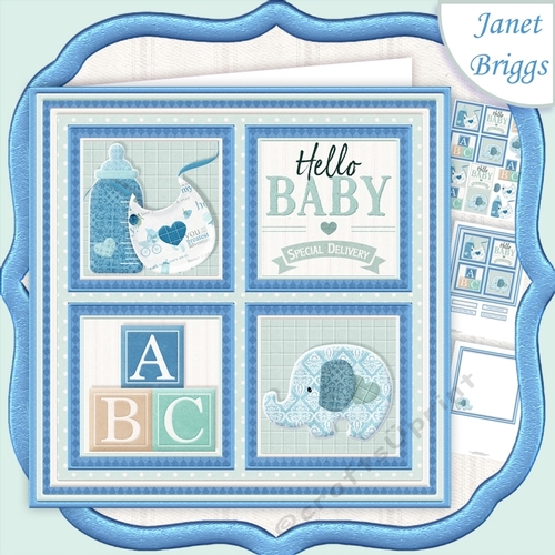 NEW BABY BOY SQUARES 7.5 Decoupage & Insert Mini Kit - CUP892293_68 ...