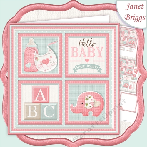 NEW BABY GIRL SQUARES 7.5 Decoupage & Insert Mini Kit - CUP892298_68 ...