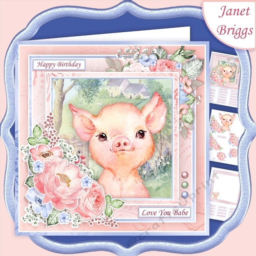 BABY PIGLET 7.5 Decoupage & Insert Mini Kit - CUP958211_68 | Craftsuprint