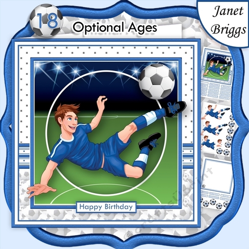 FOOTBALL STRIKER 7.5 BLUE Soccer Decoupage Ages & Insert - CUP975203_68 ...