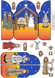 Gatefold Pop Up Christmas Nativity - Photo by Christine Pagan