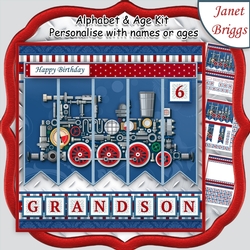 STEAM TRAIN 7.5 Alphabet and Age Quick Card Kit Create Any Name - Photo ...