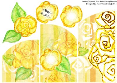 Cheerful Yellow Roses Cascade Card - CUP201860_730 | Craftsuprint