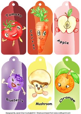 Cute Fruits and Vegetables Bookmark - CUP299062_730 | Craftsuprint