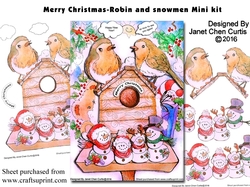 Snowman and Robin-digital Stamps - CUP359635_730 | Craftsuprint