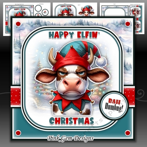 Elfin Christmas Cow Mini Kit - CUP1312906_2053 | Craftsuprint