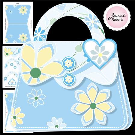 Blue Retro Handbag Card Mini Kit - CUP549366_2053 | Craftsuprint