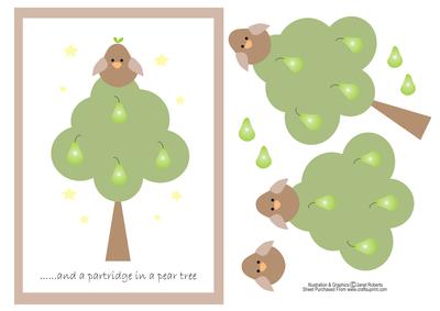 A Partridge in a Pear Tree Christmas Topper - CUP563502_2053 | Craftsuprint