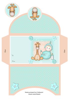 Giraffe Baby Boy Money Wallet - CUP614311_2053 | Craftsuprint