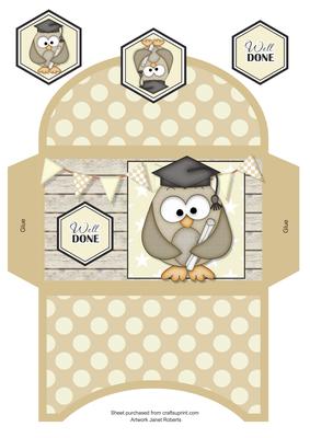 Graduation Owl Money Wallet - CUP619723_2053 | Craftsuprint