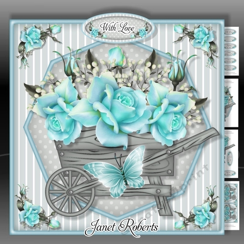 Turquoise Rose Barrow Mini Kit - CUP809284_2053 | Craftsuprint