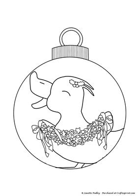 Bauble with Christmas Duck - CUP443658_1749 | Craftsuprint