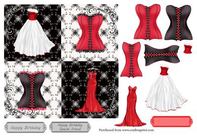 Basques & Dresses in Red & Black - CUP461373_1952 | Craftsuprint