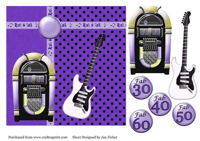 7 in Fab at Guitar & Jukebox in Purple - CUP508543_1952 | Craftsuprint