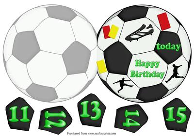 Football Shaped Card in Green with Ages 11-15 - CUP510626_1952 ...