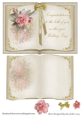 Open Book Wedding Card with Insert - CUP535185_1952 | Craftsuprint
