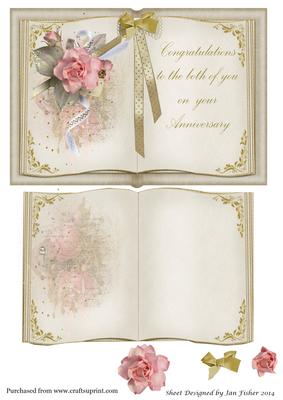 Anniversary Open Book Card with Insert - CUP535188_1952 | Craftsuprint