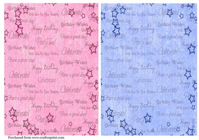 Pink & Blue A5 Birthday Backing Paper - CUP544418_1952 | Craftsuprint