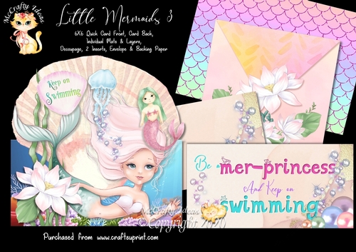 Little Mermaids 3 - 6x6 Complete Card & Envelope Kit - CUP1049786_905 ...