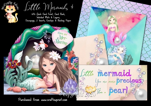 Little Mermaids 4 - 6x6 Complete Card & Envelope Kit - CUP1049787_905 ...