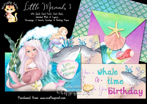Little Mermaids 5 - 6x6 Complete Card & Envelope Kit - CUP1049789_905 ...