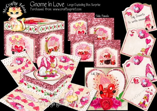 Gnome in Love Exploding Box Surprise Kit. - CUP1090561_905 | Craftsuprint