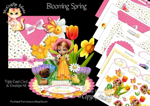 Blooming Spring Triple Easel Card - CUP1093357_905 | Craftsuprint