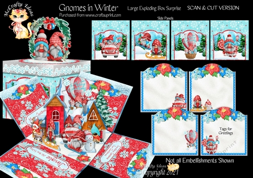Gnomes in Winter Exploding Box Surprise Kit - SCAN & CUT VERSION ...