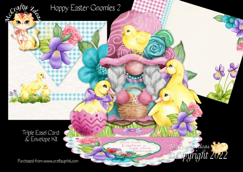 Hoppy Easter Gnomies 2 Triple Easel Card Kit - CUP1148721_905 | Craftsuprint