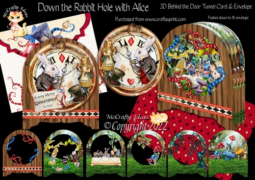 Down the Rabbit Hole with Alice Behind the Door Tunnel Card ...