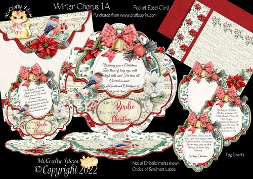 Winter Chorus 1A Pocket Easel Card - CUP1180657_905 | Craftsuprint