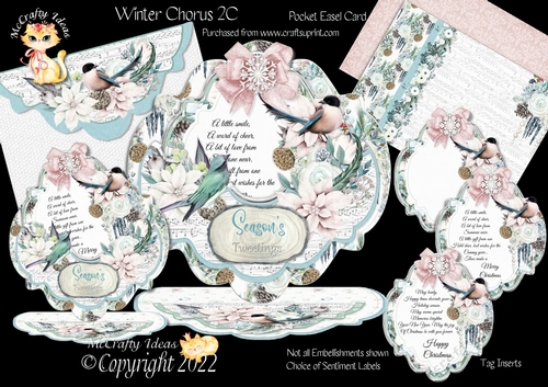 Winter Chorus 2C Pocket Easel Card - CUP1180832_905 | Craftsuprint