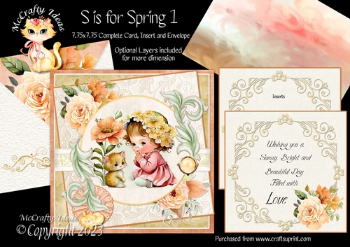 S is for Spring 1 7.75x7.75 Simply Cards - CUP1203617_905 | Craftsuprint