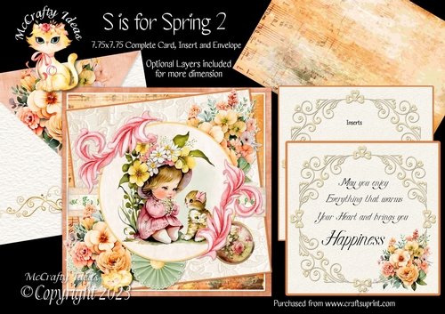 S is for Spring 2 7.75x7.75 Simply Cards - CUP1203619_905 | Craftsuprint
