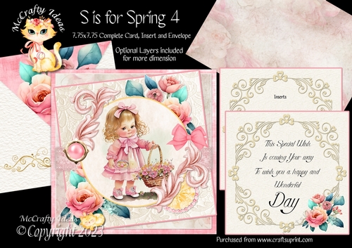 S is for Spring 4 7.75x7.75 Simply Cards - CUP1203623_905 | Craftsuprint