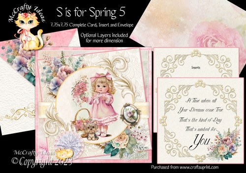 S is for Spring 5 7.75x7.75 Simply Cards - CUP1203625_905 | Craftsuprint